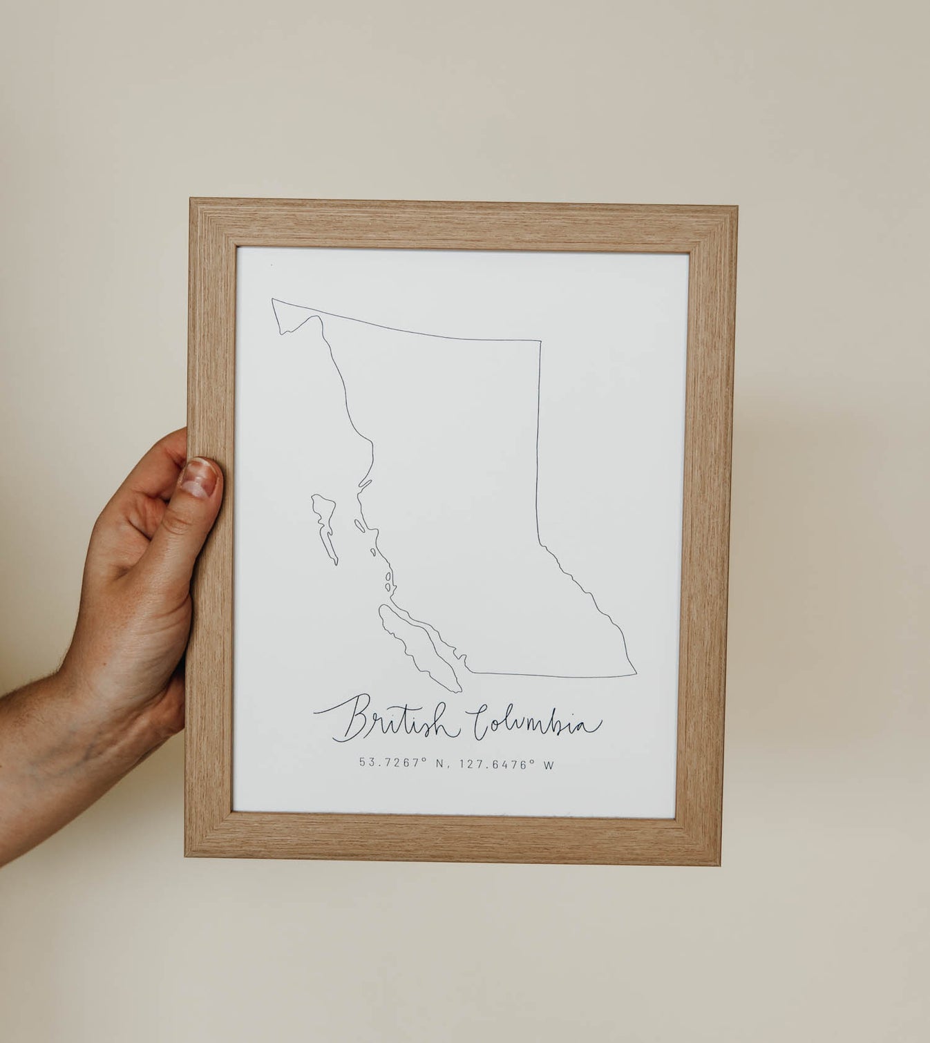 British Columbia Minimal Hand Drawn Map | British Columbia Outline ...